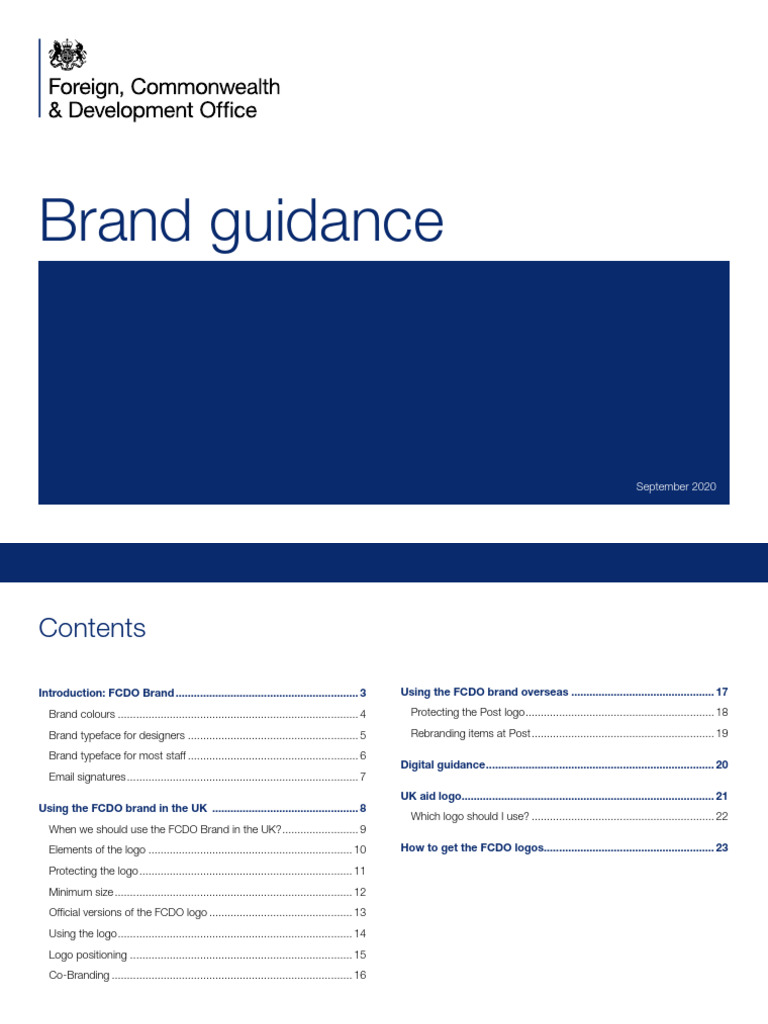 FCDO Branding and Logo Guidelines | PDF | Arial | Helvetica