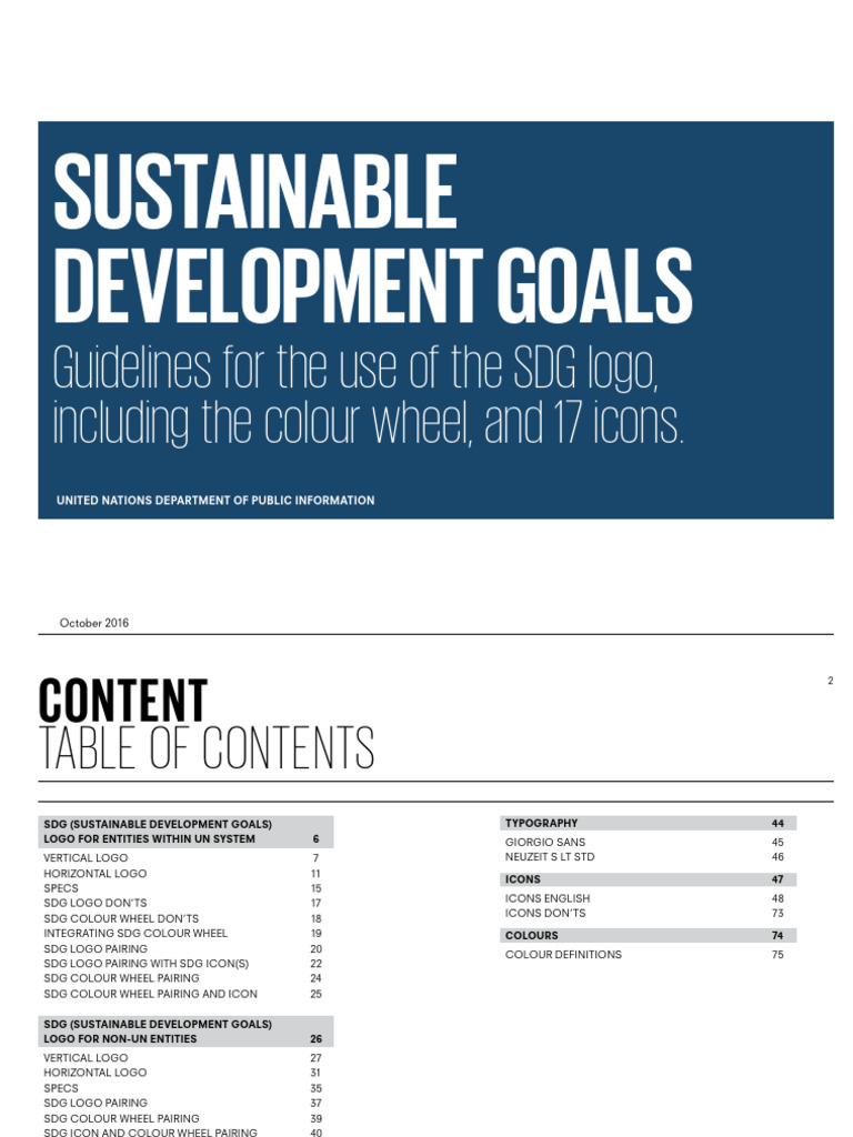 SDG Logo and Icon Usage Guidelines | PDF | Economic Development | Economies