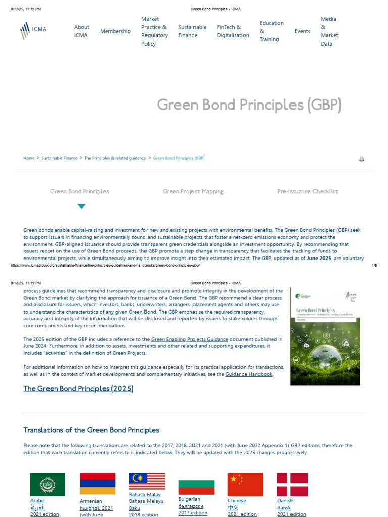 Green Bond Principles ICMA | PDF | Bonds (Finance) | Investing