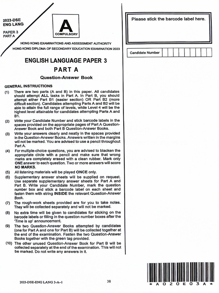 2023 Paper 3 Part A 2 | PDF
