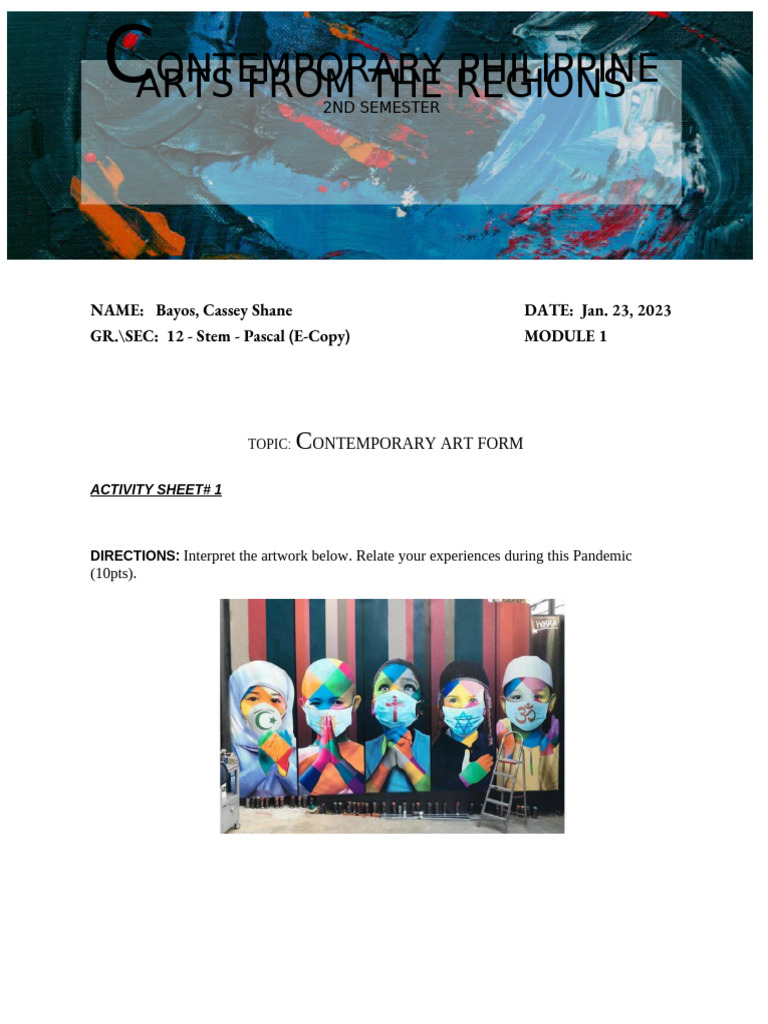 Cassey Shane Bayos - Module 1 Lessson 1 | PDF | Spirituality