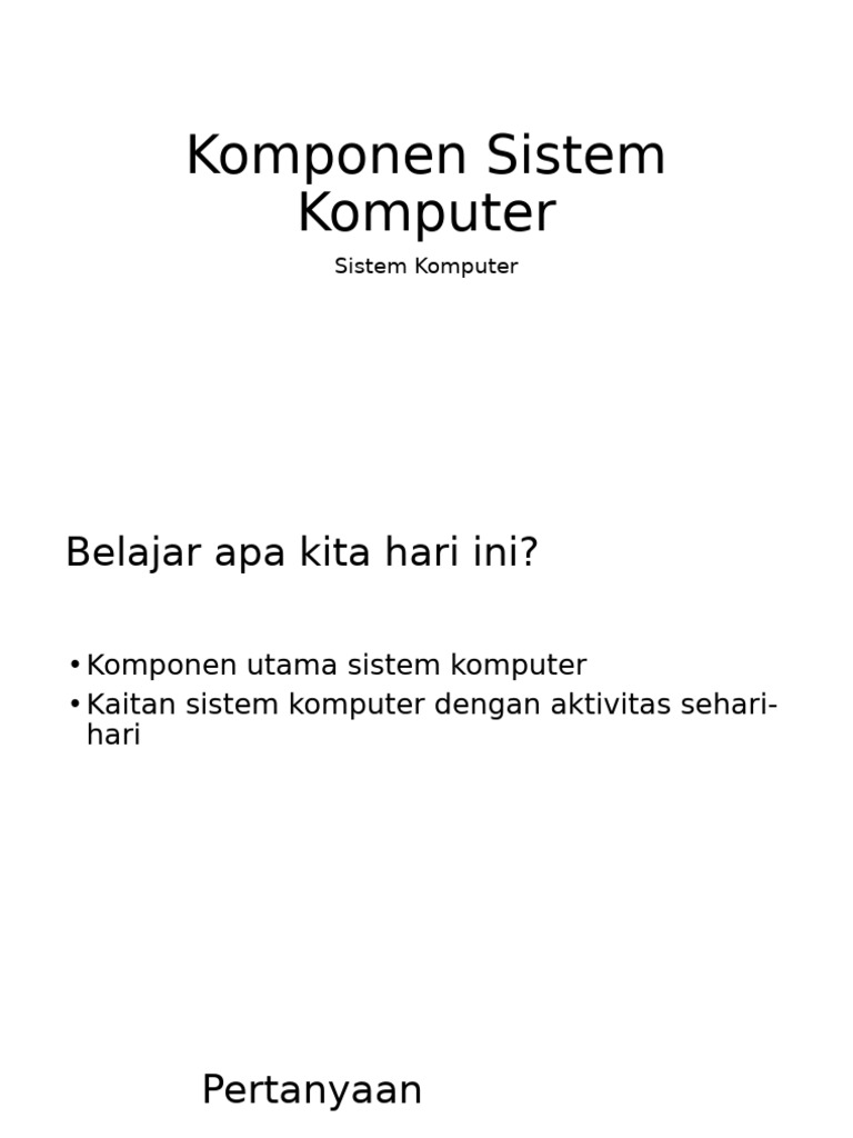 Komponen Sistem Komputer | PDF