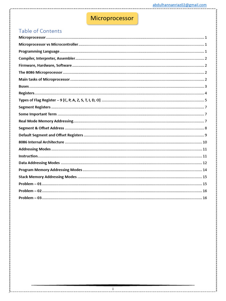 B. Microprocessor Part - 1 (Diba Mam) | PDF | Microcontroller ...