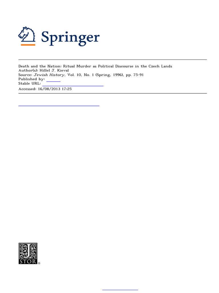 Hillel Kieval, Death and The Nation | PDF | Antisemitism | Crucifixion ...