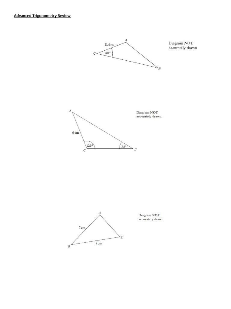 Advanced Trigonometry Review v.2 | PDF
