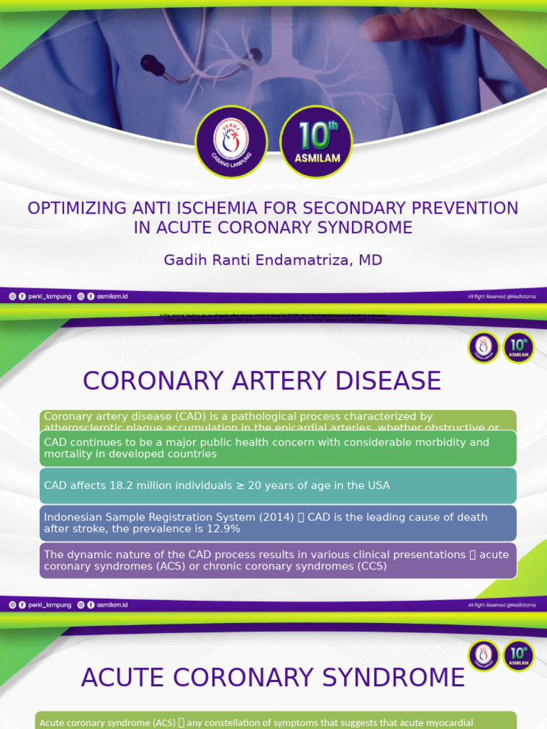 Anti-Ischemia Strategies in ACS Prevention | PDF | Myocardial ...