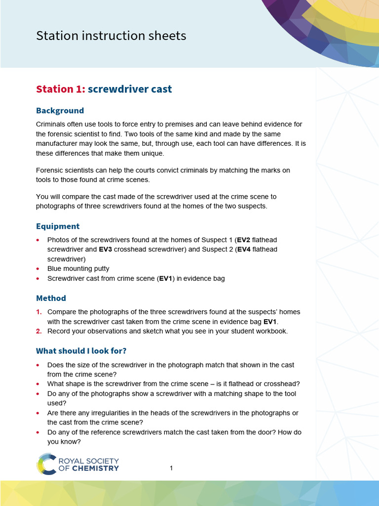 Forensic Analysis Station Instructions | PDF | Fingerprint | Crime Scene