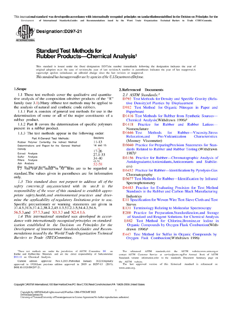Astm D297-21 (2021) | PDF