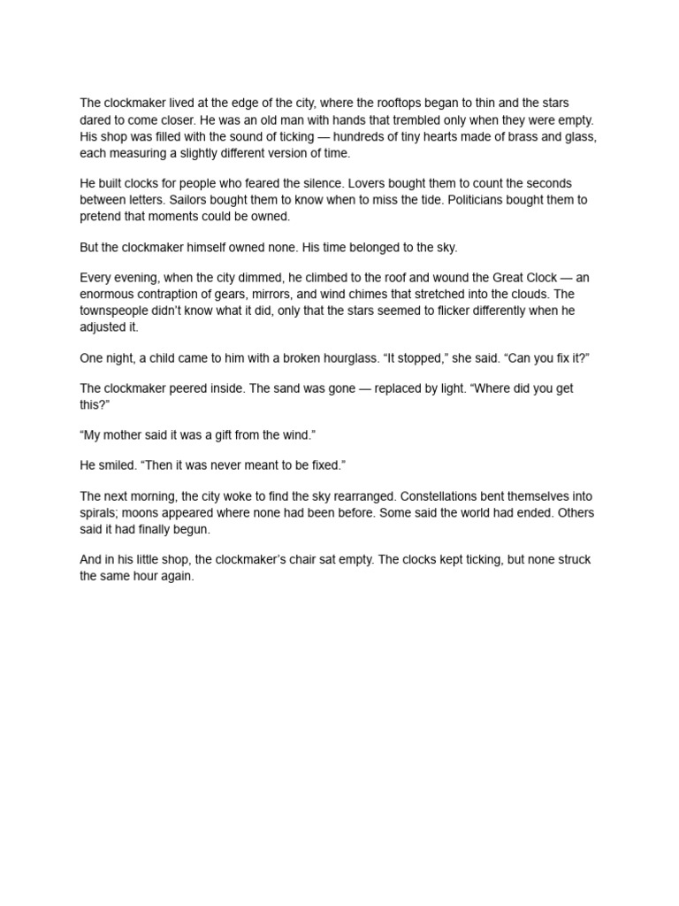 The Clockmaker's Enigmatic Time | PDF