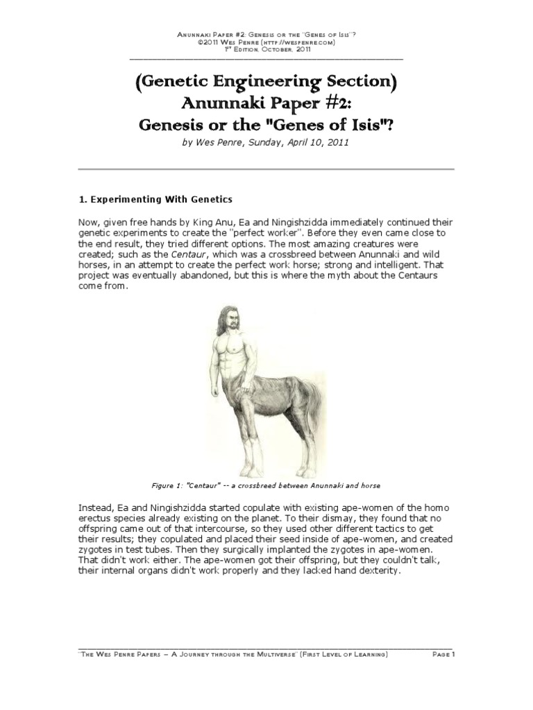 AnunnakiPaper2 Genesis or The Genes of Isis | PDF | Serpents In The ...
