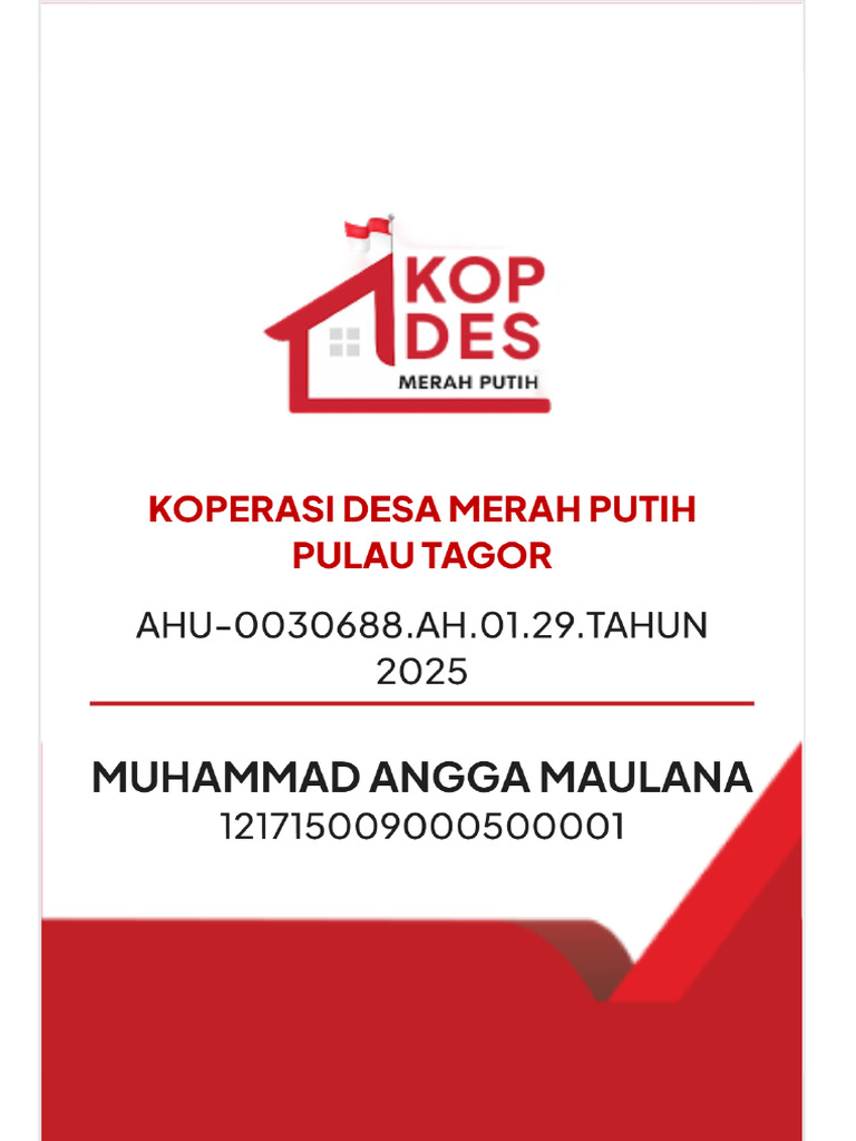 Kartu Anggota Muhammad Angga Maulana | PDF