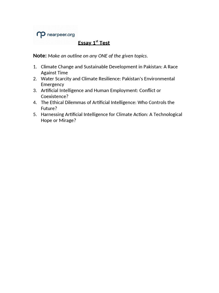 Essay 1st Test | PDF