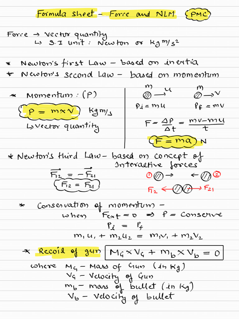 NLM Formula Sheet | PDF
