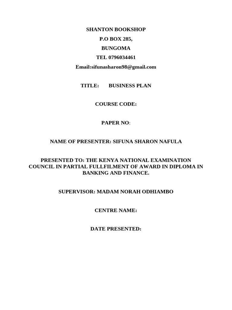 Shanton Bookshop Business Plan Overview | PDF | Pricing | Recruitment