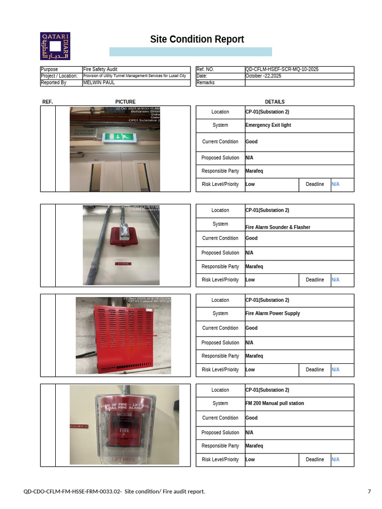 QD LCO FM HSSE FRM 0033.03 Site Condition Report October 2025 | PDF ...