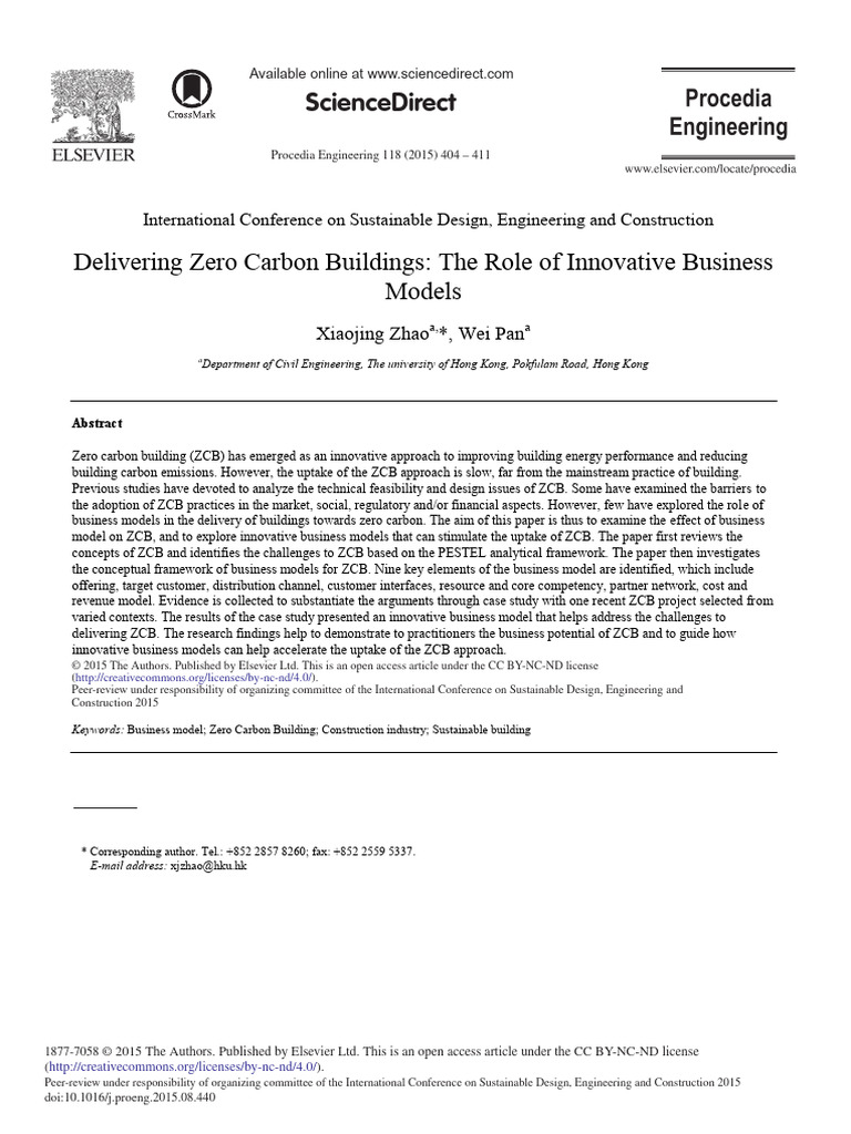 Innovative Business Models for Zero Carbon Buildings | PDF | Business ...