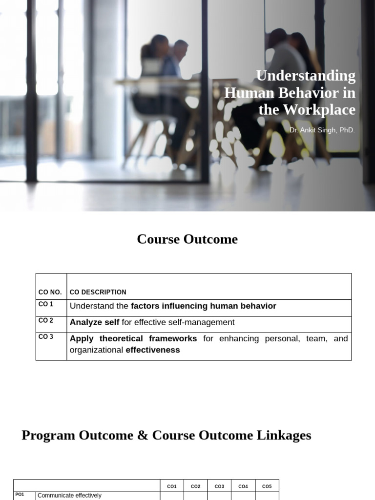 Understanding Human Behaviour in The Workplace | PDF | Behavior ...