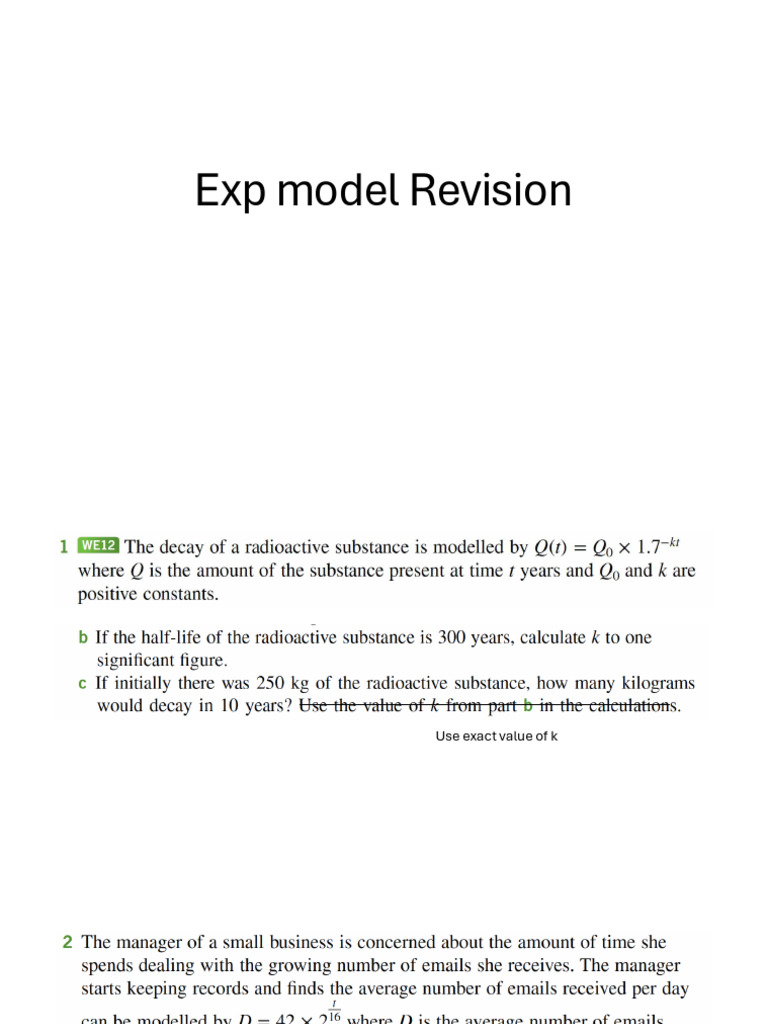 Exp Model Revision SOLUTIONS | PDF
