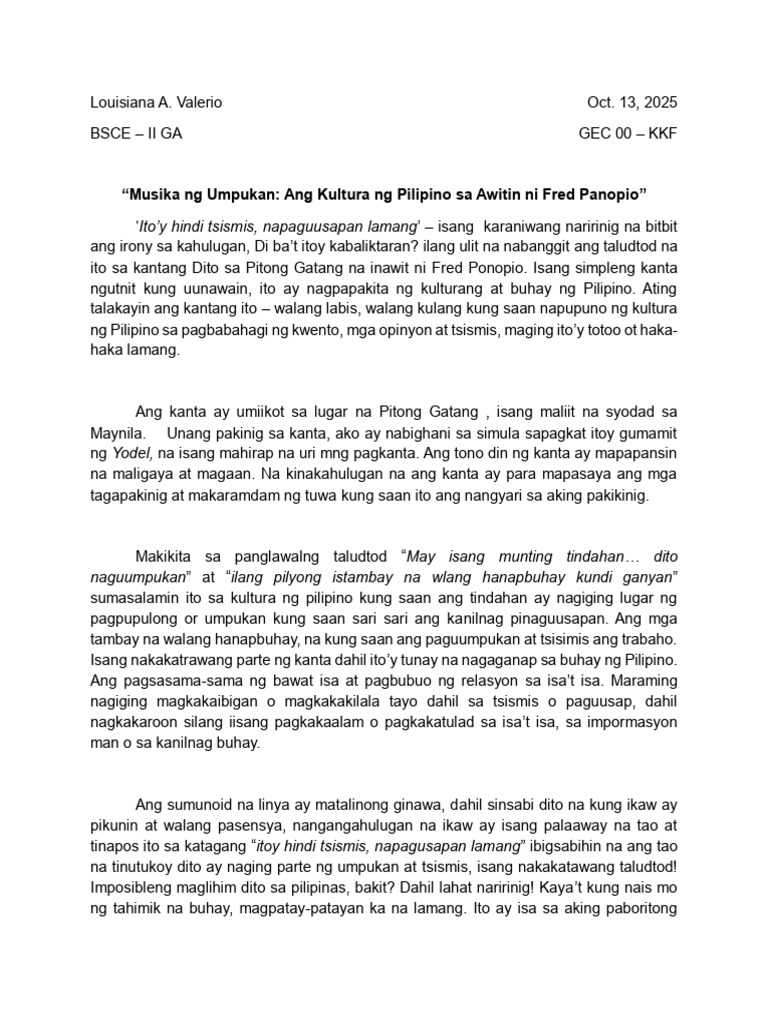 VALERIO, L.A.- KKF Reaction Paper | PDF