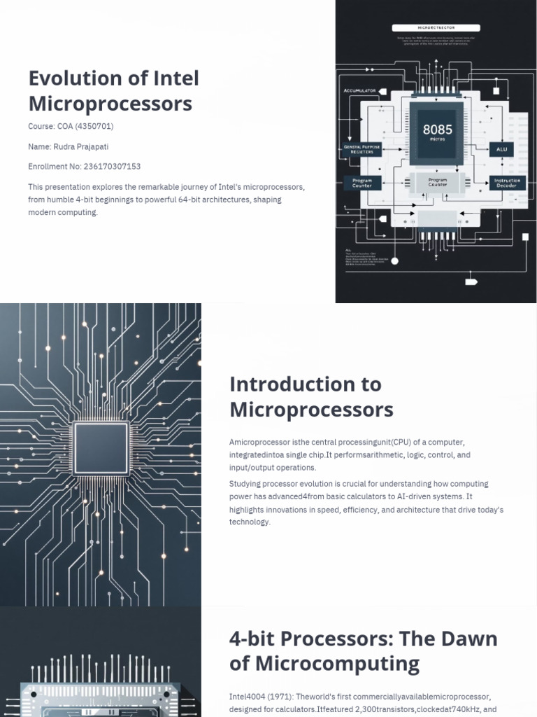 Evolution of Intel Microprocessors PDF | PDF | Central Processing Unit | Microprocessor