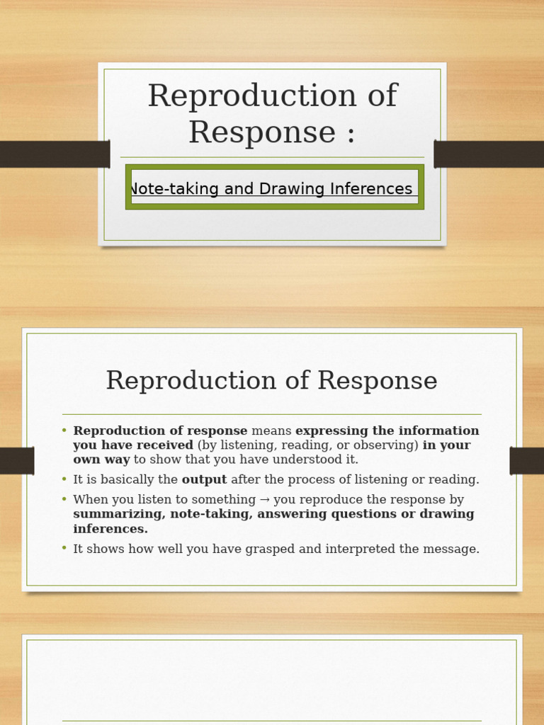 Reproduction of Response | PDF | Knowledge | Inference