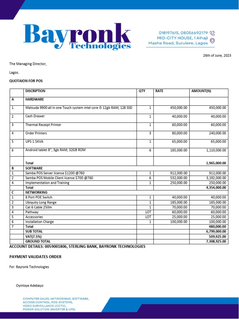 Ikeja Restaurant Slot | PDF | Point Of Sale | Office Equipment