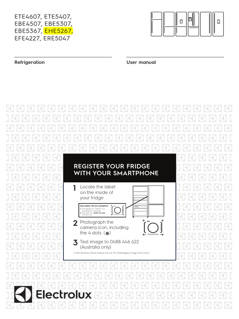 Electrolux Fridge Symbols Explained | PDF | Refrigerator | Door