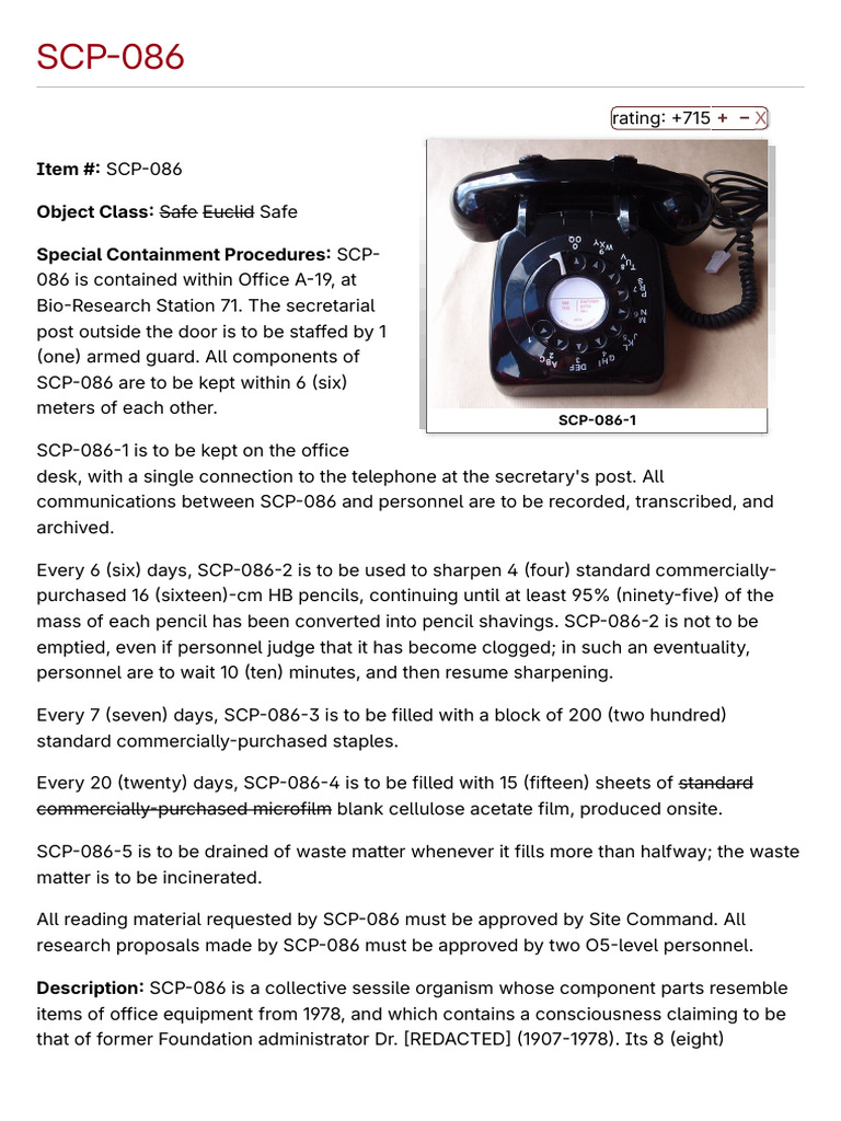 SCP Foundation: SCP-086 | PDF | Cognitive Psychology | Cognition