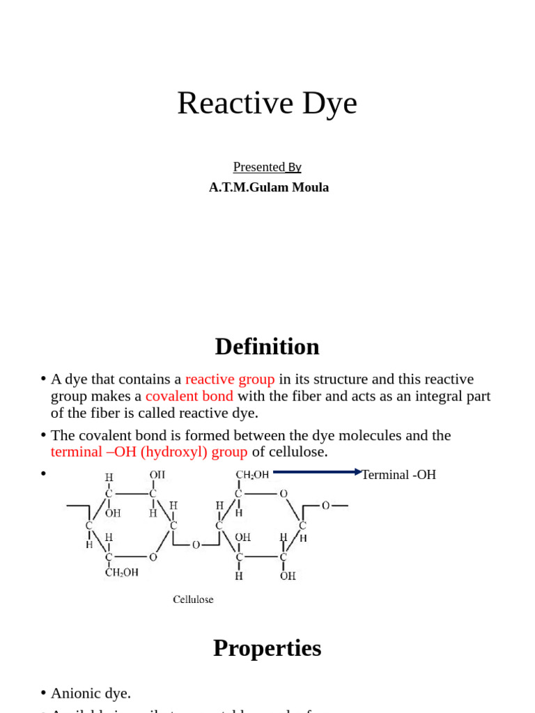 Reactive Dye | PDF | Dye | Dyeing