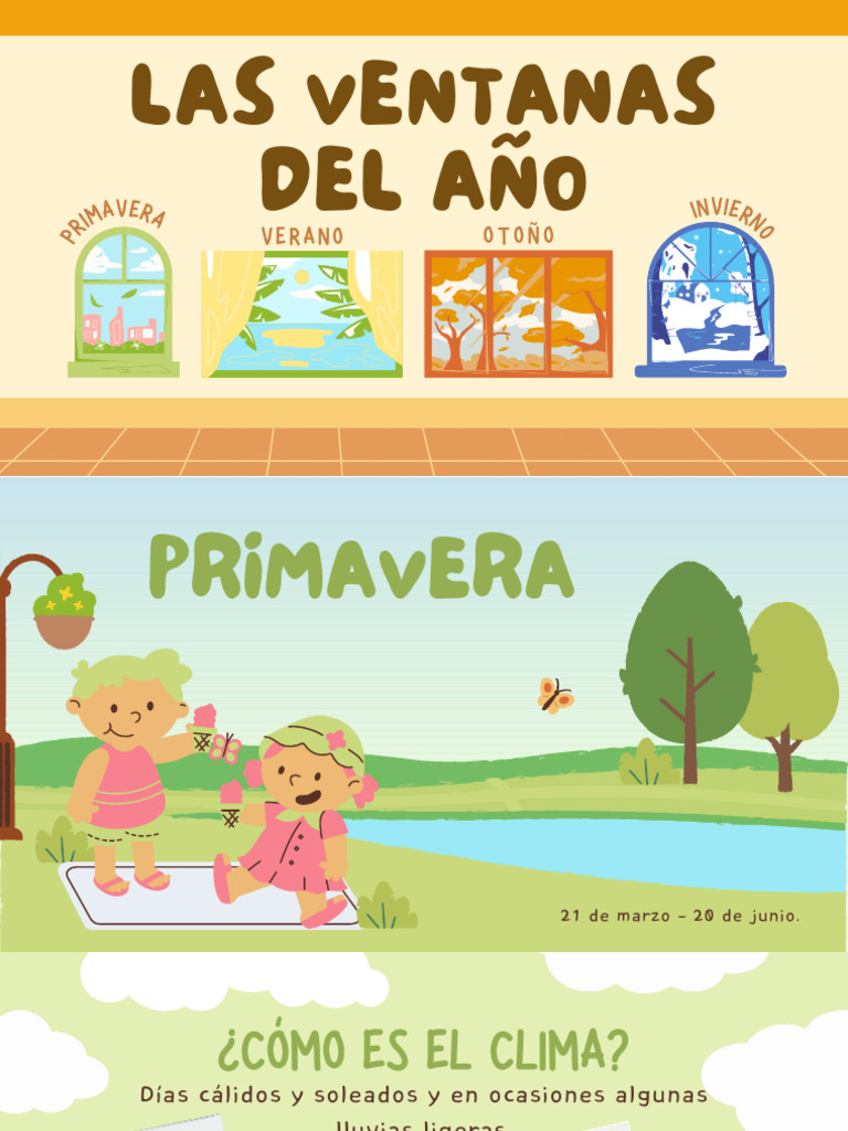 Las Estaciones Del Año Ilustrada Azul y Verde | PDF