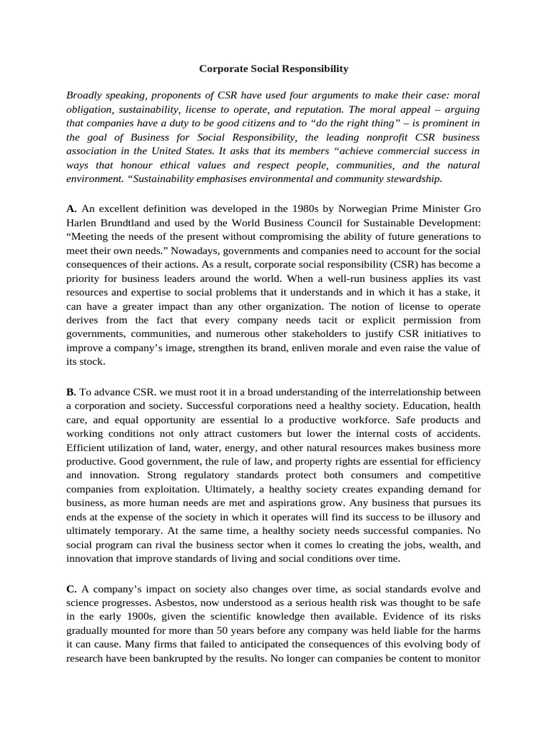 JR - U6 - Lesson 22 - Extra Materials | PDF | Corporate Social ...