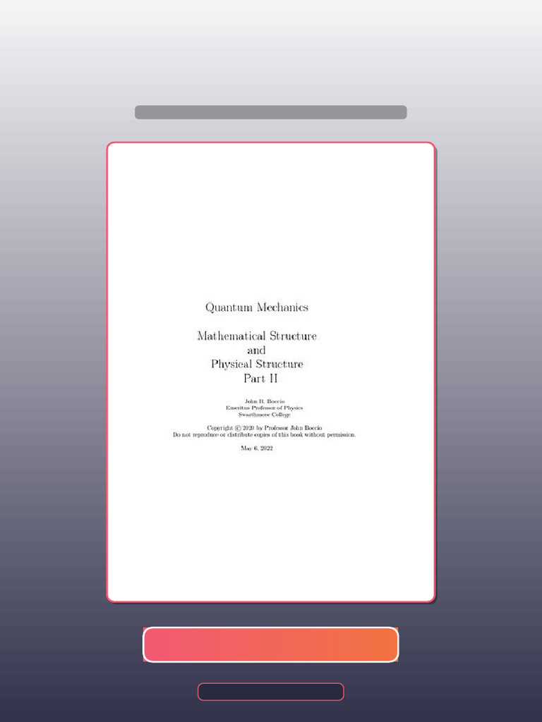 Exam Prep Quantum Mechanics Mathematical Structure and Physical ...