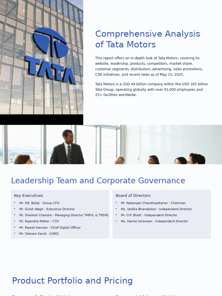 In-Depth Tata Motors Analysis 2025 | PDF | Green Vehicles | Motor ...