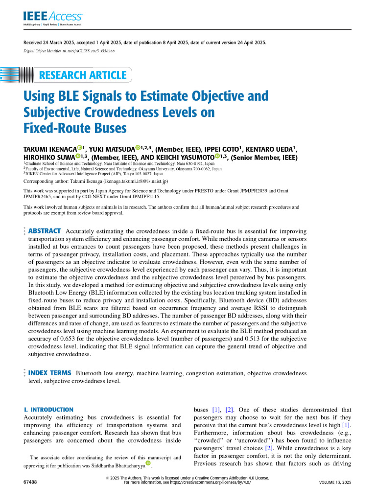 Estimating Bus Crowdedness with BLE Signals | PDF | Bus | Privacy