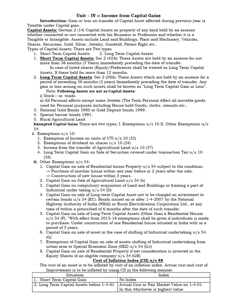 Income From Capital Gains - Problems | PDF | Capital Gains Tax ...