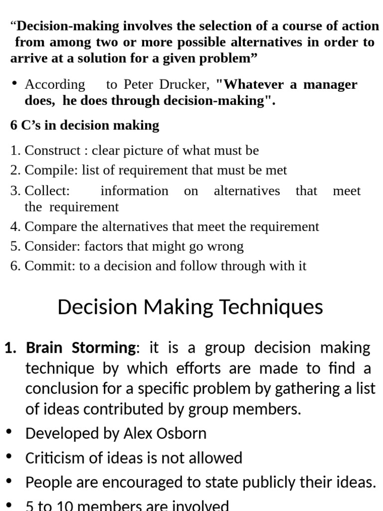 Effective Decision-Making Techniques | PDF | Operations Research ...