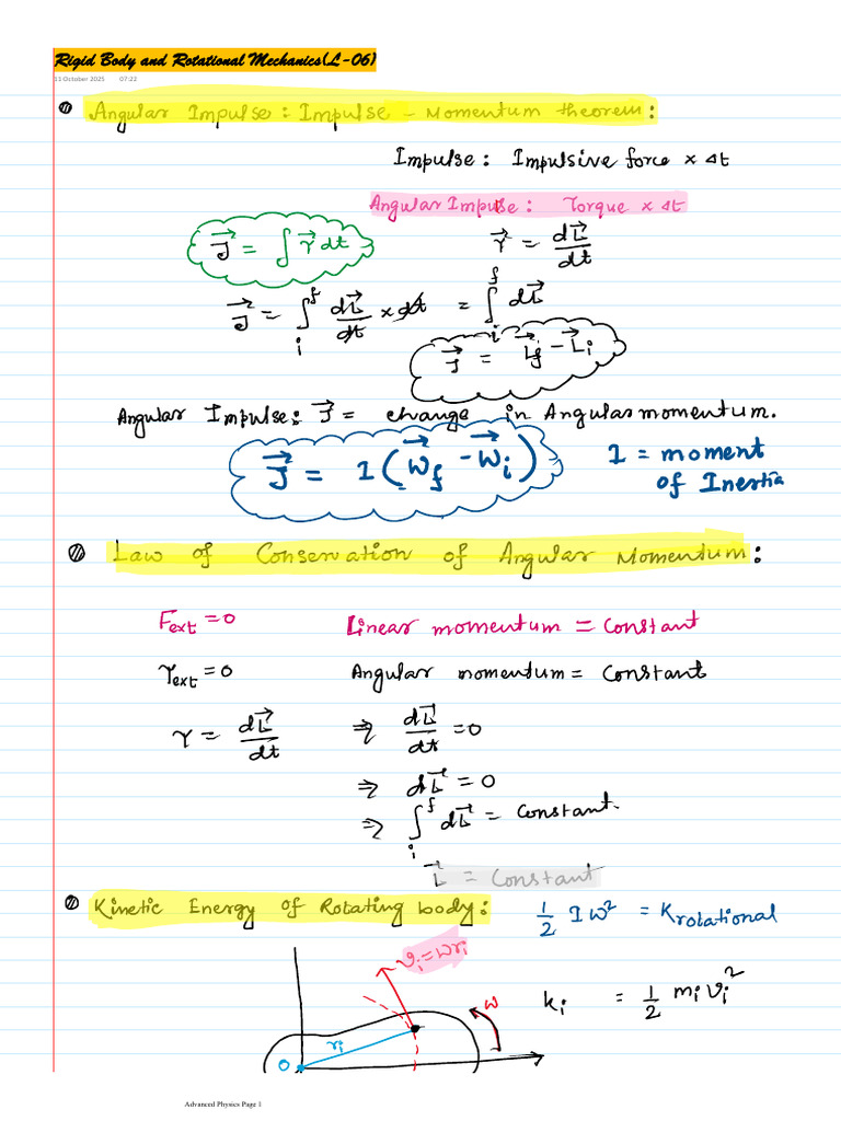 Rigid Body and Rotational Mechanics (L-06) | PDF