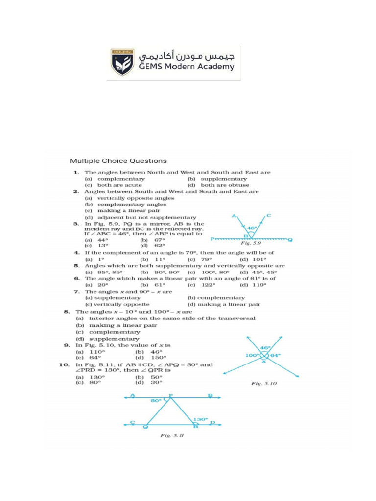 Math Gr7 Term2 Lines and Angles WS4 (1) (3) | PDF