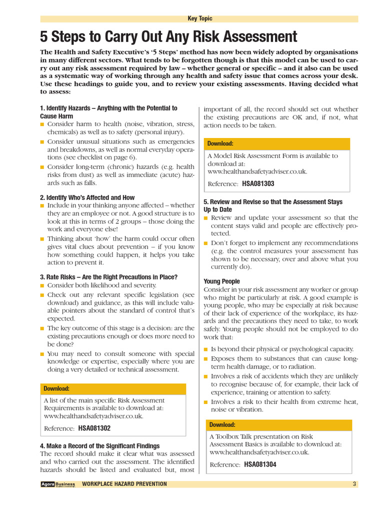 5 Steps To Carry Out Any Risk Assessment | PDF | Risk | Risk Assessment