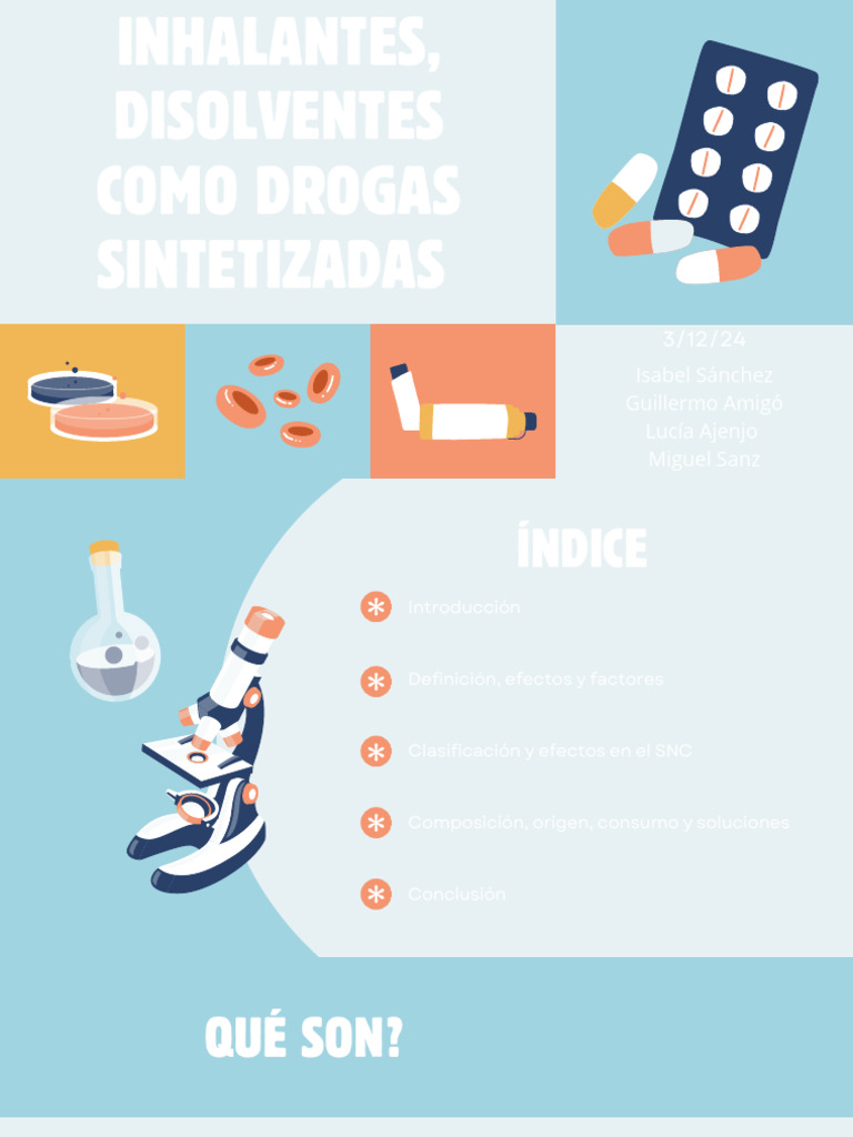 Inhalantes y disolventes: efectos y riesgos | PDF | Drogas