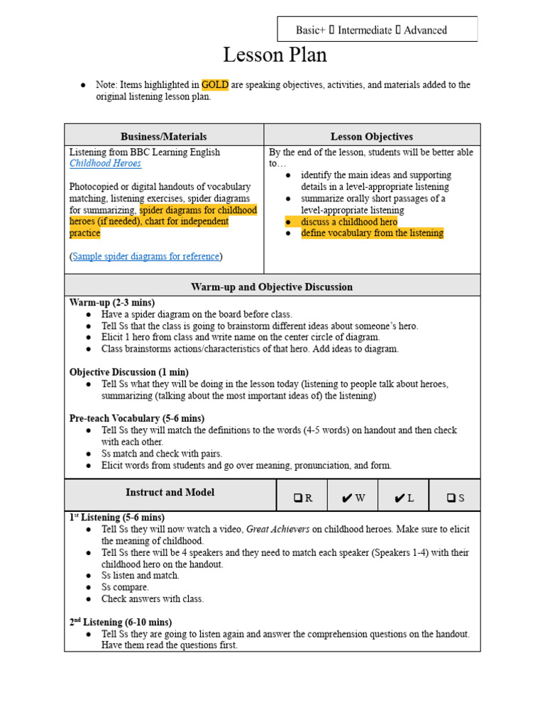 Basic Level Speaking Lesson Plan | PDF | Vocabulary | Cognitive Science