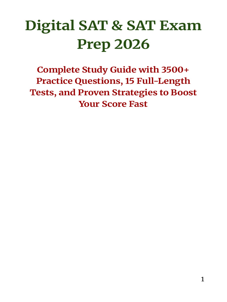 Digital SAT Prep Guide 2026 | PDF | Sat | Comma