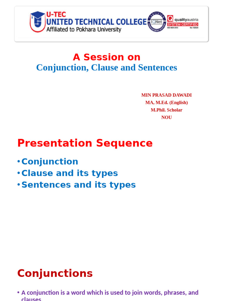 Understanding Conjunctions and Clauses | PDF | Clause | Sentence ...