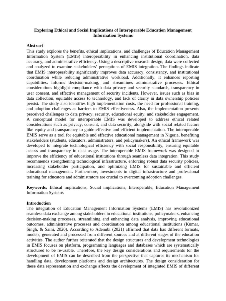 Exploring Ethical | PDF | Interoperability | Privacy