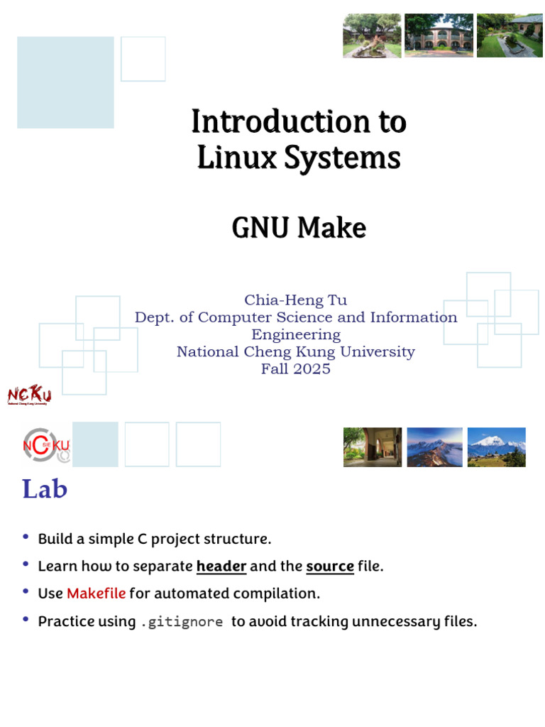 Linux 2025 Fall 6 Lab GNU Make | PDF | Computer Programming | Unix Software