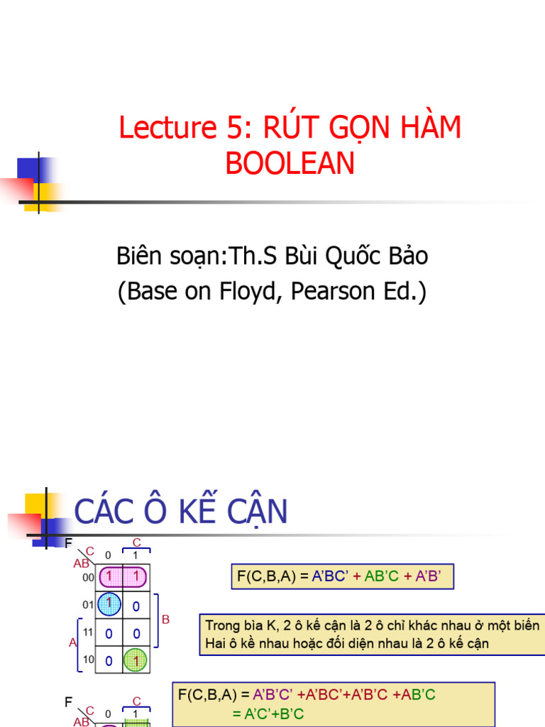 Ky Thuat So Bui Quoc Bao Lecture5 Rut Gon Ham Boolean [Cuuduongthancong.com] | PDF