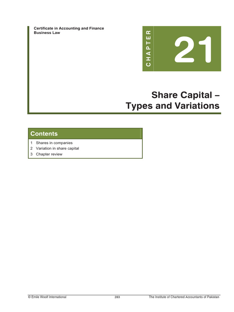 Share Capital-Types & Variations | PDF | Dividend | Preferred Stock
