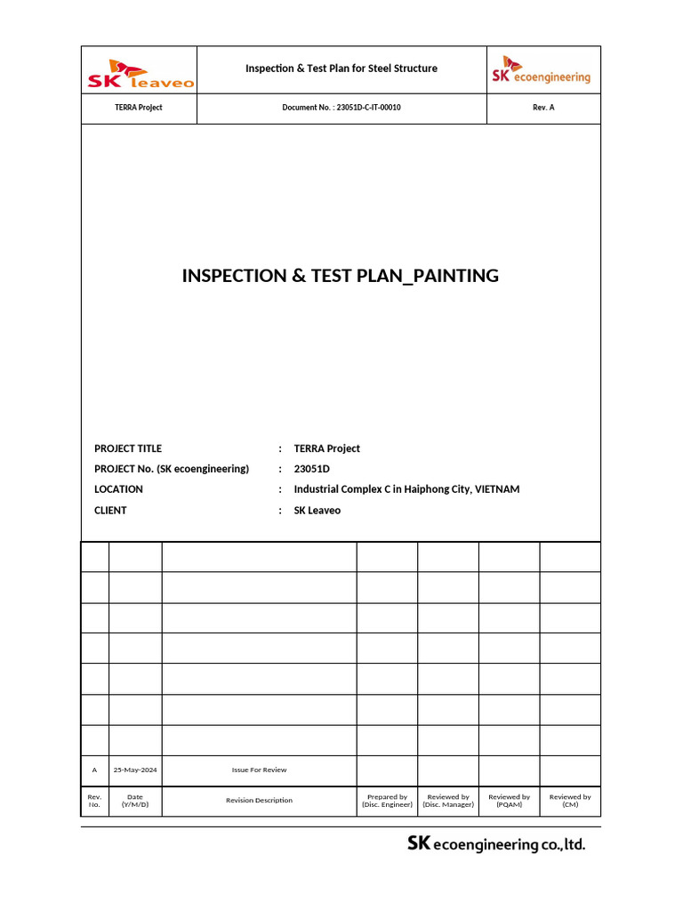 Steel Structure Inspection Plan - TERRA Project | PDF | Applied And ...