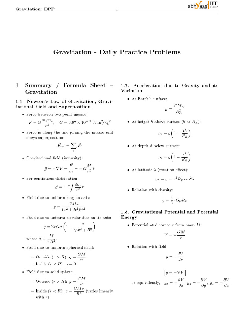 Gravitation | PDF | Applied And Interdisciplinary Physics | Physics
