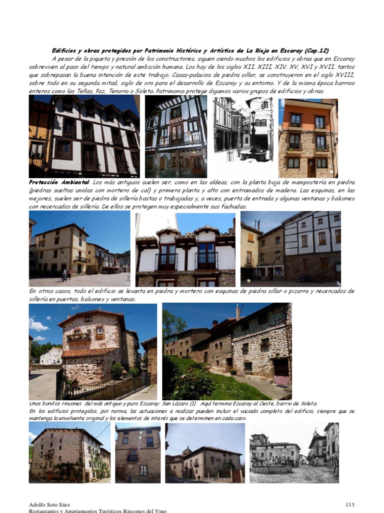 Ezcaray y Aldeas. Edificios Protegidos | PDF | Iglesia (edificio) | Diseño arquitectonico